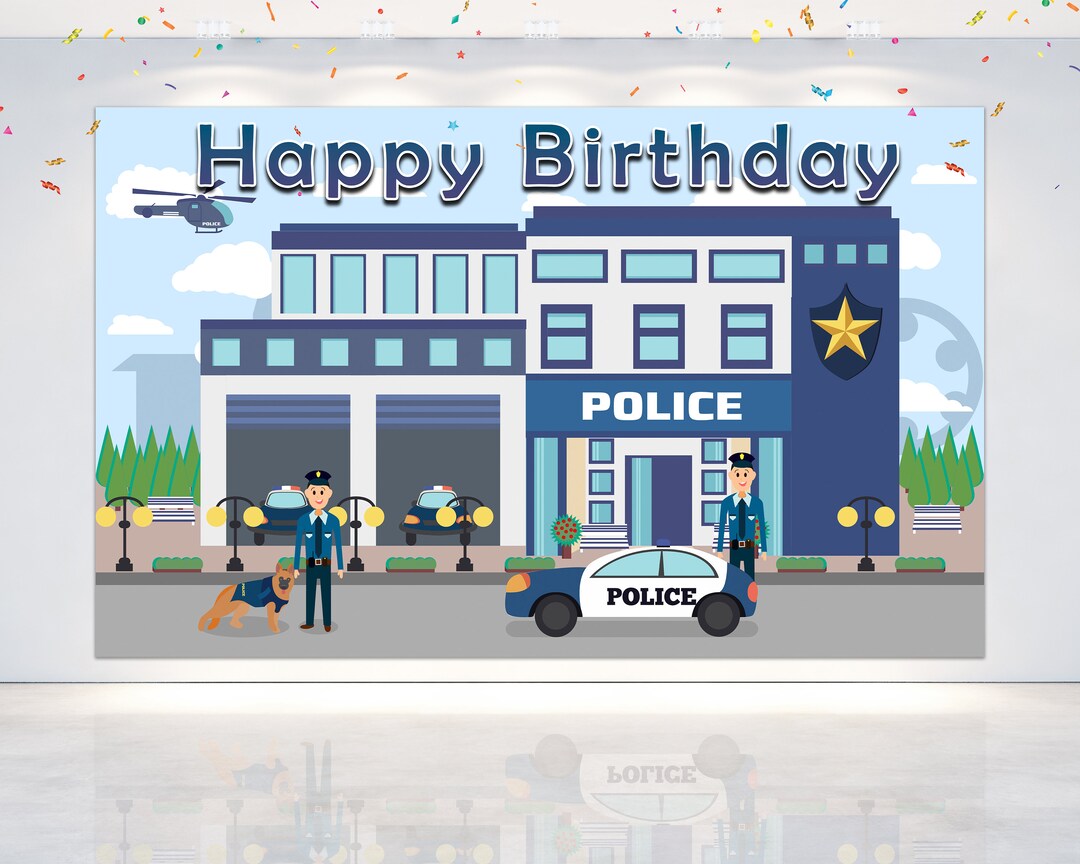 5x3ft Police Backdrop for Birthday Party Decorations . Police Sheriff ...
