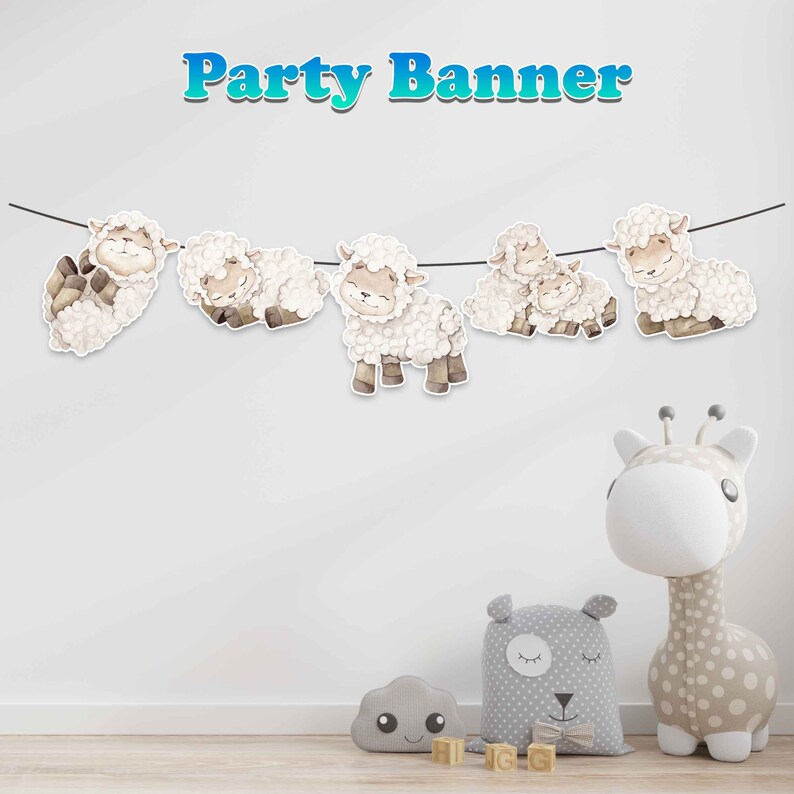Baby Lamb Birthday Banner Little Sheep Theme Party Supplies - Etsy