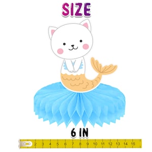 Mermaid Cats Birthday Baby Shower Honeycomb Centerpieces | Mercats Baby ...