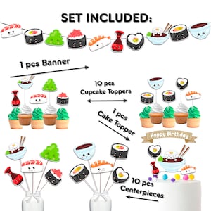 Sushi Birthday Party Decoration Set! Great Bundle for Sushi Theme for ...
