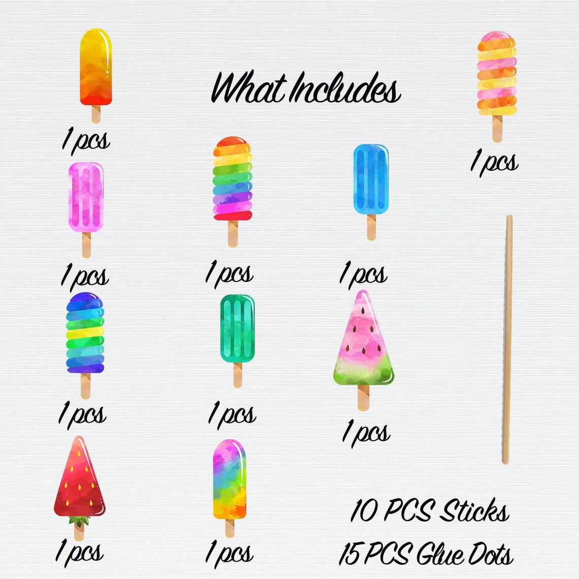 10 PCS Popsicle Cupcake Toppers for Kids Popsicle Ice Cream - Etsy