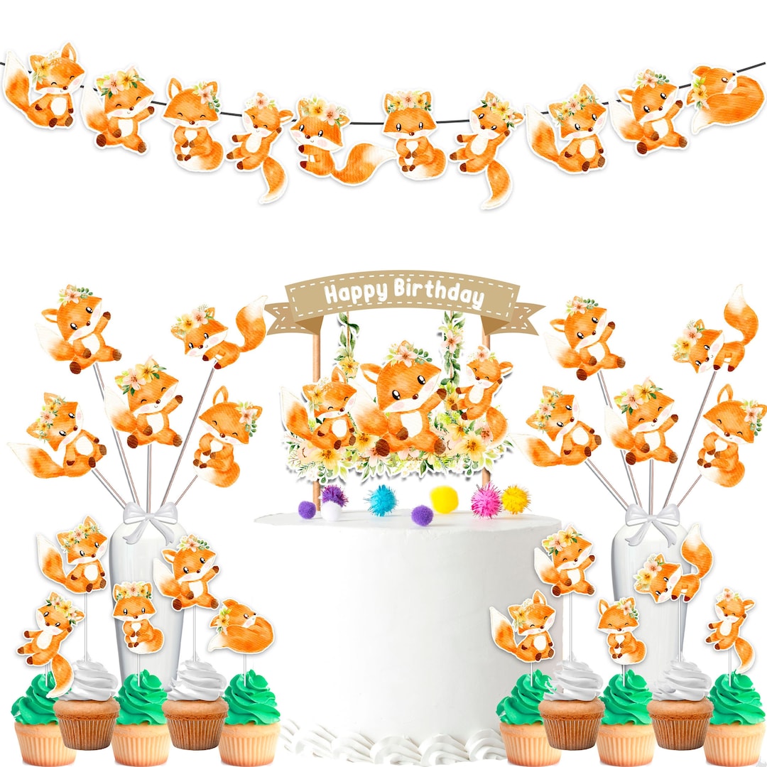Fox Birthday Party Decoration Set - Etsy
