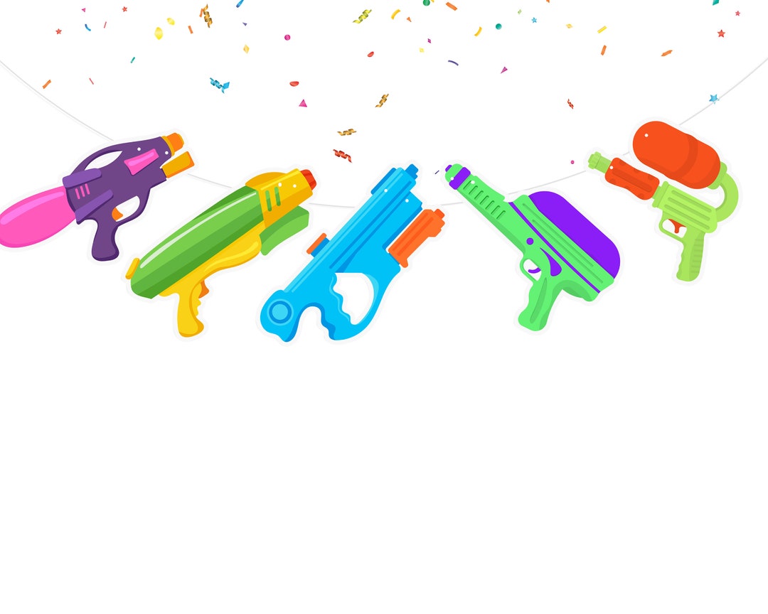 Water Guns Birthday Banner Pool Party Party Supplies Birthday ...
