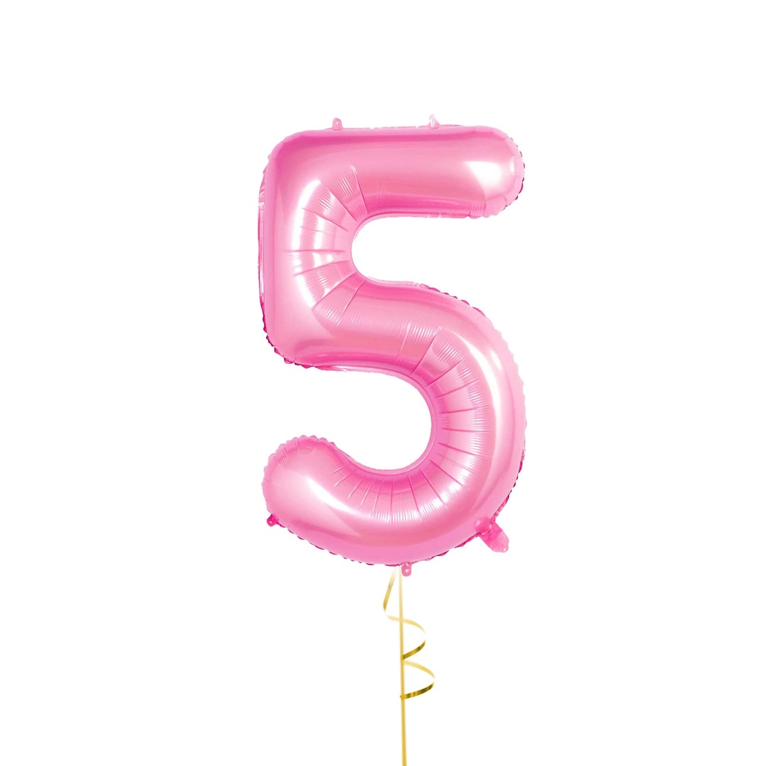 32 Inches Foil Pink 5 Shaped Balloon for Birthday Decorations | Baby ...