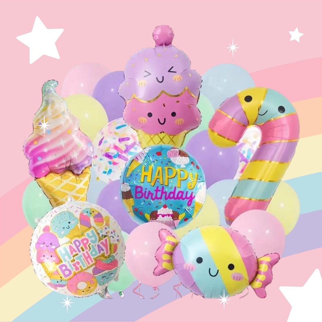 Pipsicle Celebration Party Balloons Set - Ice Cream and Candy Themed ...