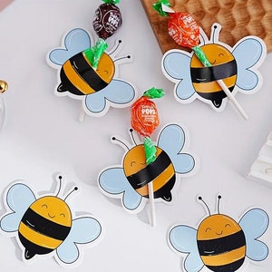 25 Pcs Bee Stick Candy Insert Cards - Cute Bumblebee Lollipop Holders ...