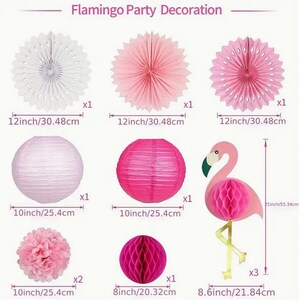 Flamingo Themed Party Decoration Set - Pink Paper Decor With Honeycomb ...