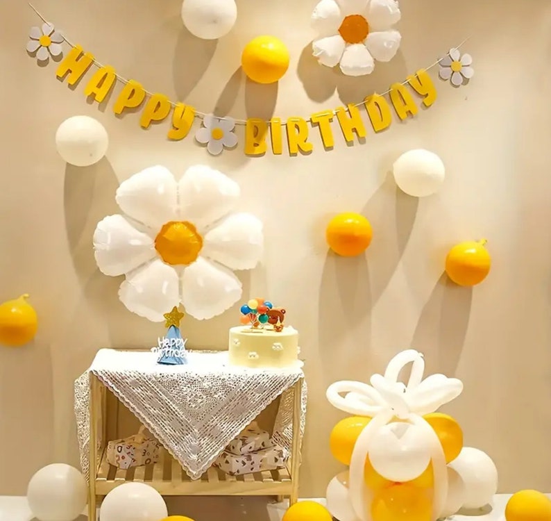 Charming Daisy Birthday Party Decoration Set – 22pcs Balloon Set for ...