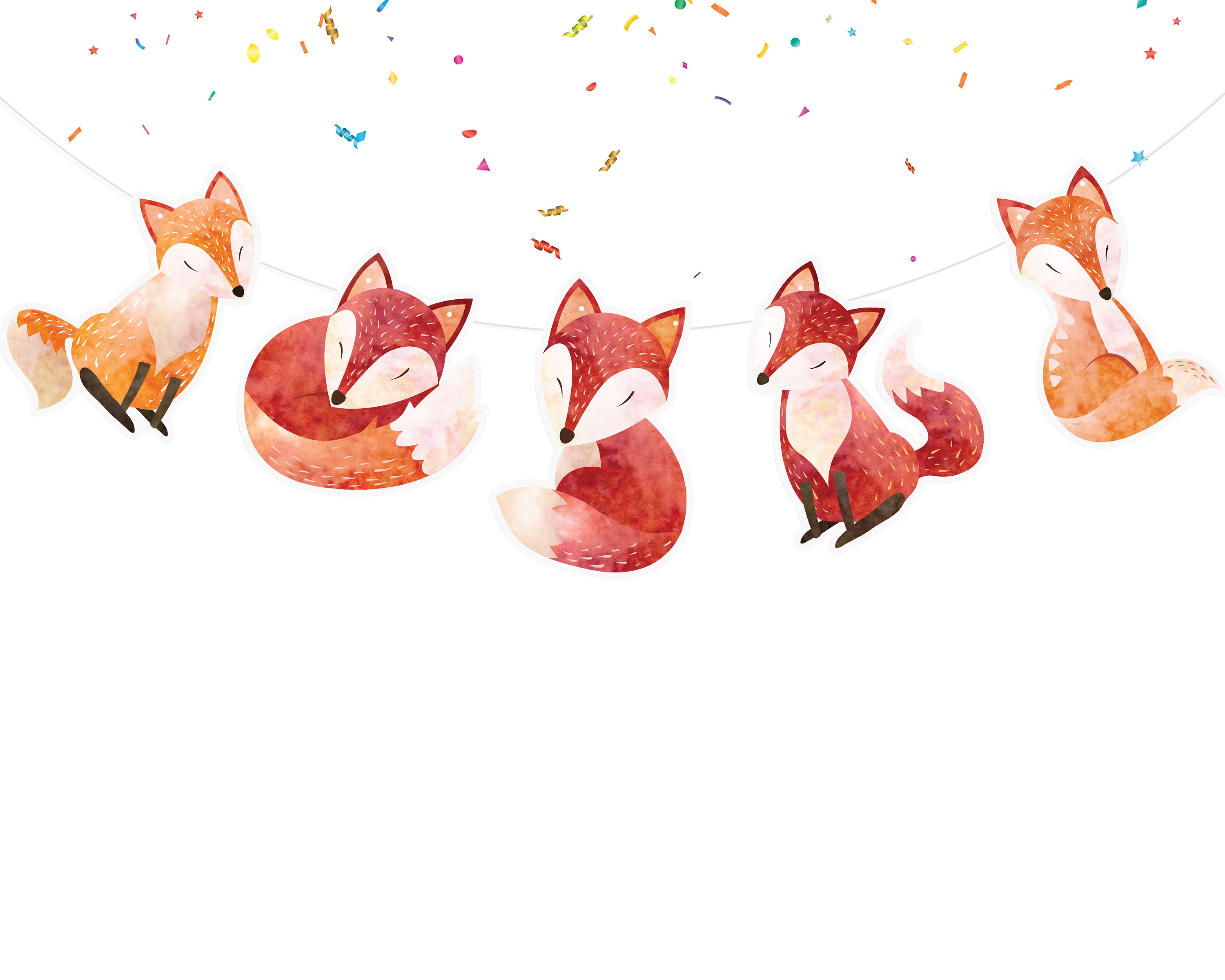 Boho Fox Birthday Decorations Banner Boho Woodland Foxes Party Supplies ...