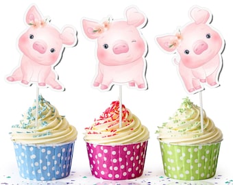 Pig Face Cake Topper Cake Topper Pig Theme Party Pig Themed Decor Pig ...