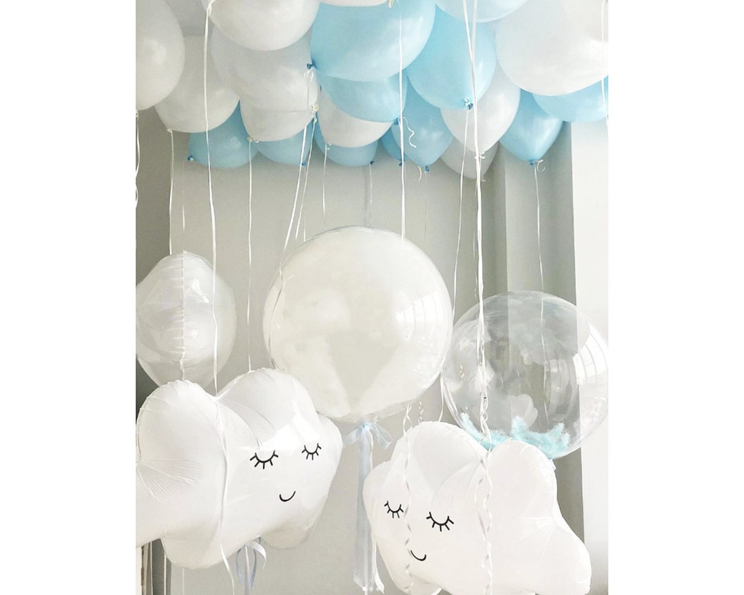 Awesome Clouds Balloon Set - Blue and White Balloons for Baby Showers ...
