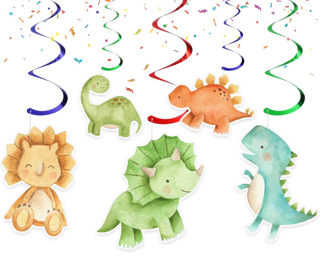 Dinosaur Streamers for Kids | Watercolor Dino Swirls | Cute Dinosaurs ...