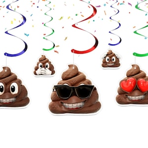 NEWMOJI® Poop Emoji Ceiling Streamers - Pack of 10 - Whimsical Party ...