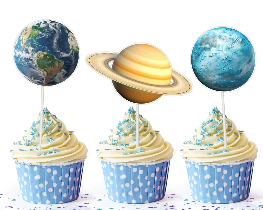 10 PCS Solar System Cupcake Toppers for Baby Shower and Birthday ...