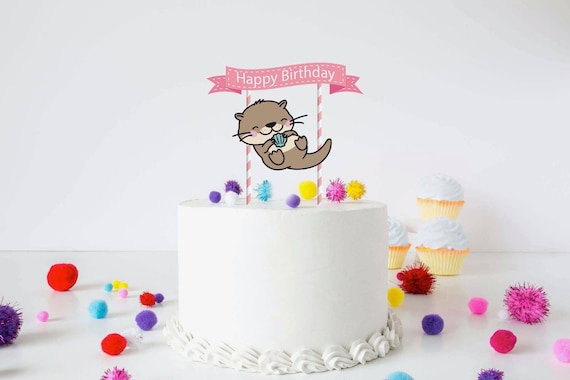 Otter Cake Topper for Kids Cute Sea Otters Birthday Party - Etsy