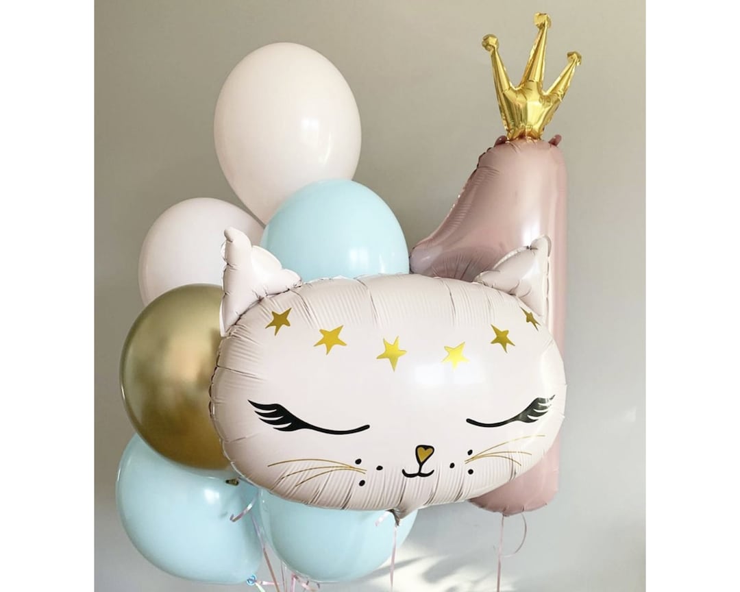 Awesome Pink Cat Face Balloon Set - Cute & Playful Decor for Baby ...