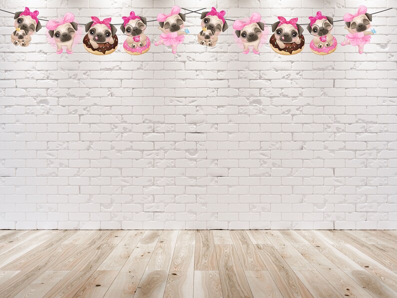 Pug Dog Birthday Banner Dogs Party Supplies Birthday - Etsy