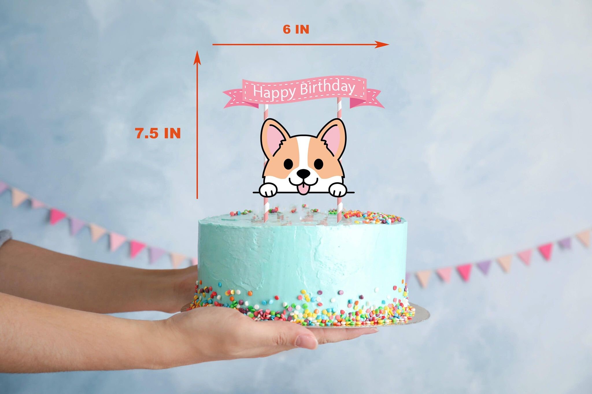 Kawaii Corgi Cake Topper for Kids cute Dog Birthday Party - Etsy