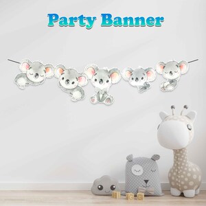 Koala Animals Birthday Banner Cute Koala Eucalyptus Party Supplies Baby ...