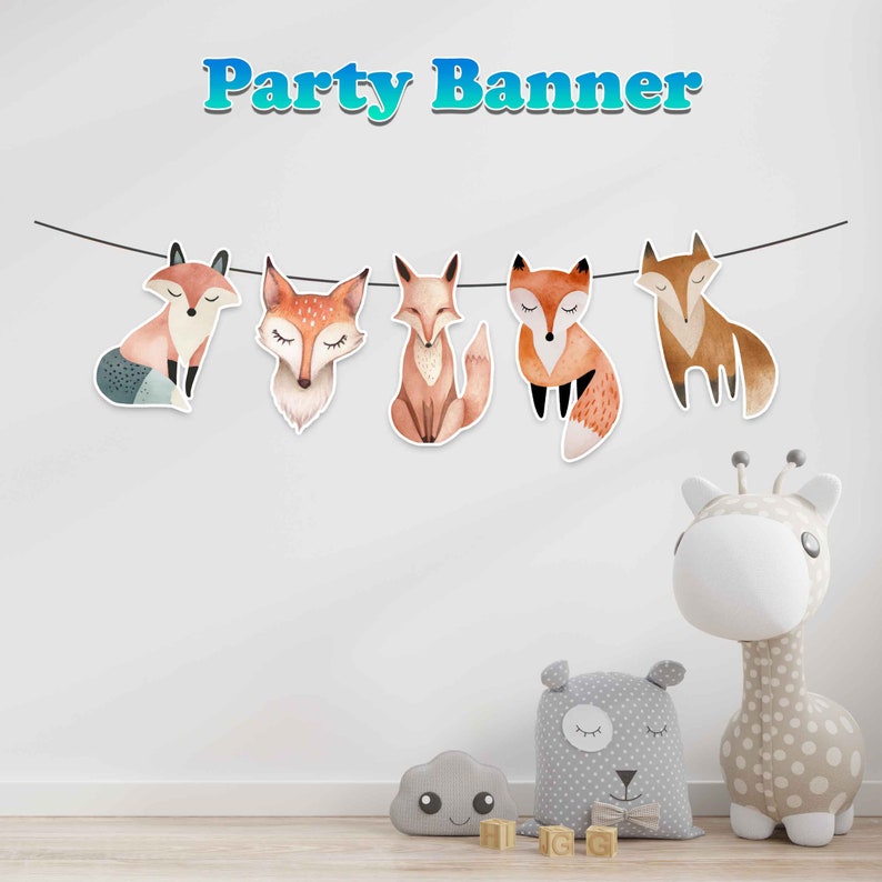 Boho Fox Birthday Decorations Banner Boho Woodland Foxes Party - Etsy