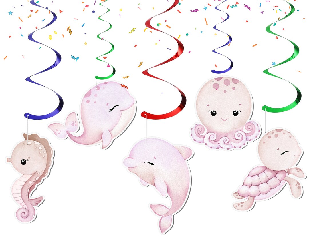 10 Pcs Pink Under the Sea Streamers Set - Ideal for Enchanting Baby ...