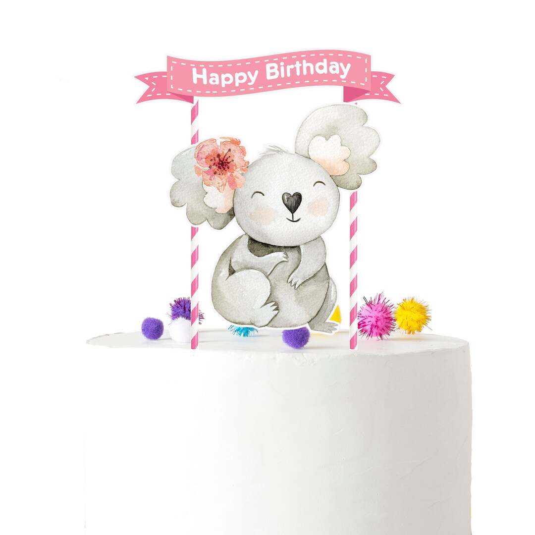 Adorable Koala Birthday Cake Topper - Cute Australian Animal Party ...