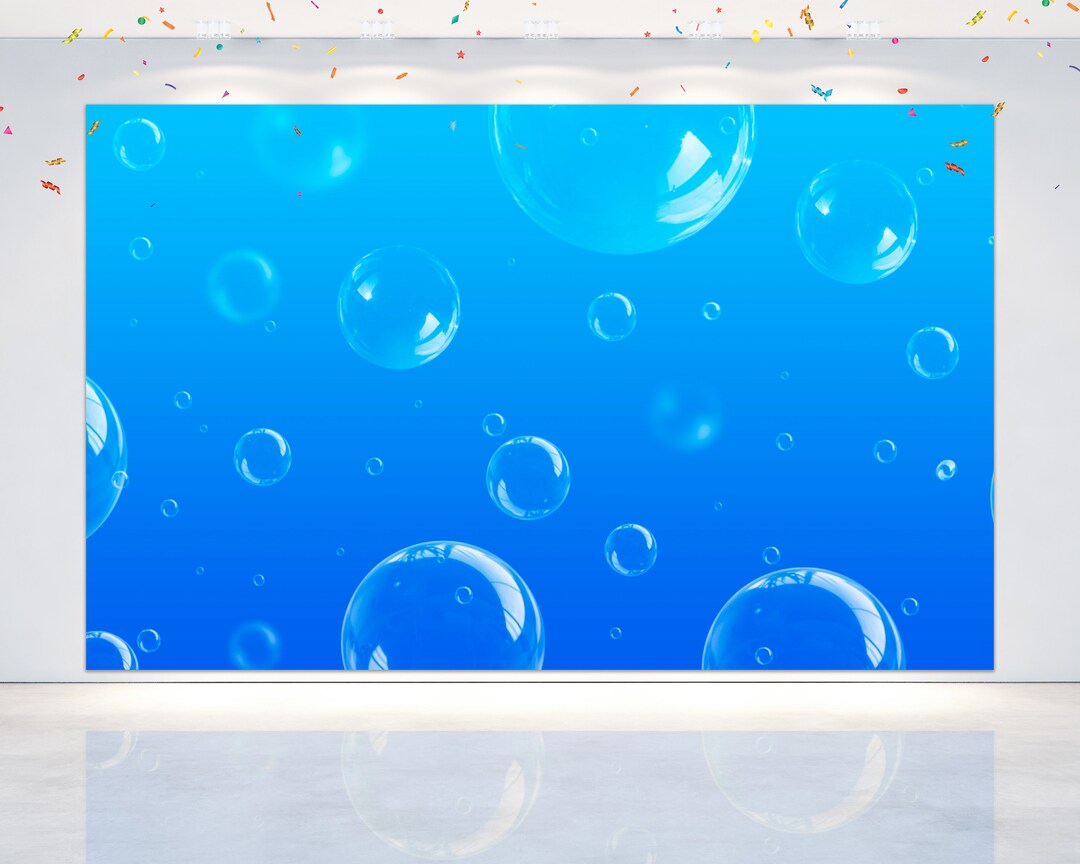 5x3ft Blue Bubbles Backdrop for Birthday and Etc Party Decoration. Pool ...