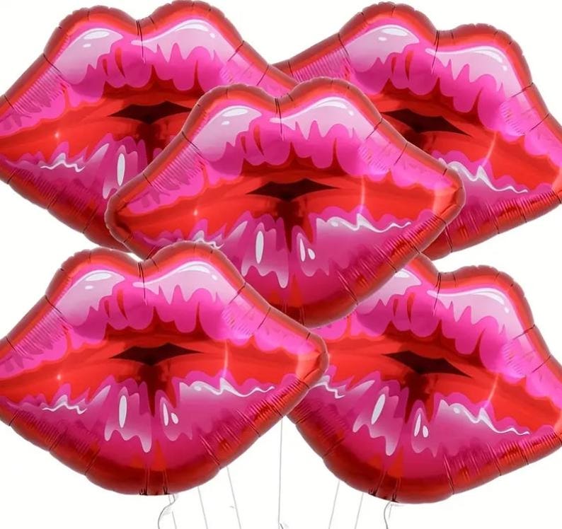 Kissable Party Foil Balloons Red Lip Shaped Balloons for Romantic ...