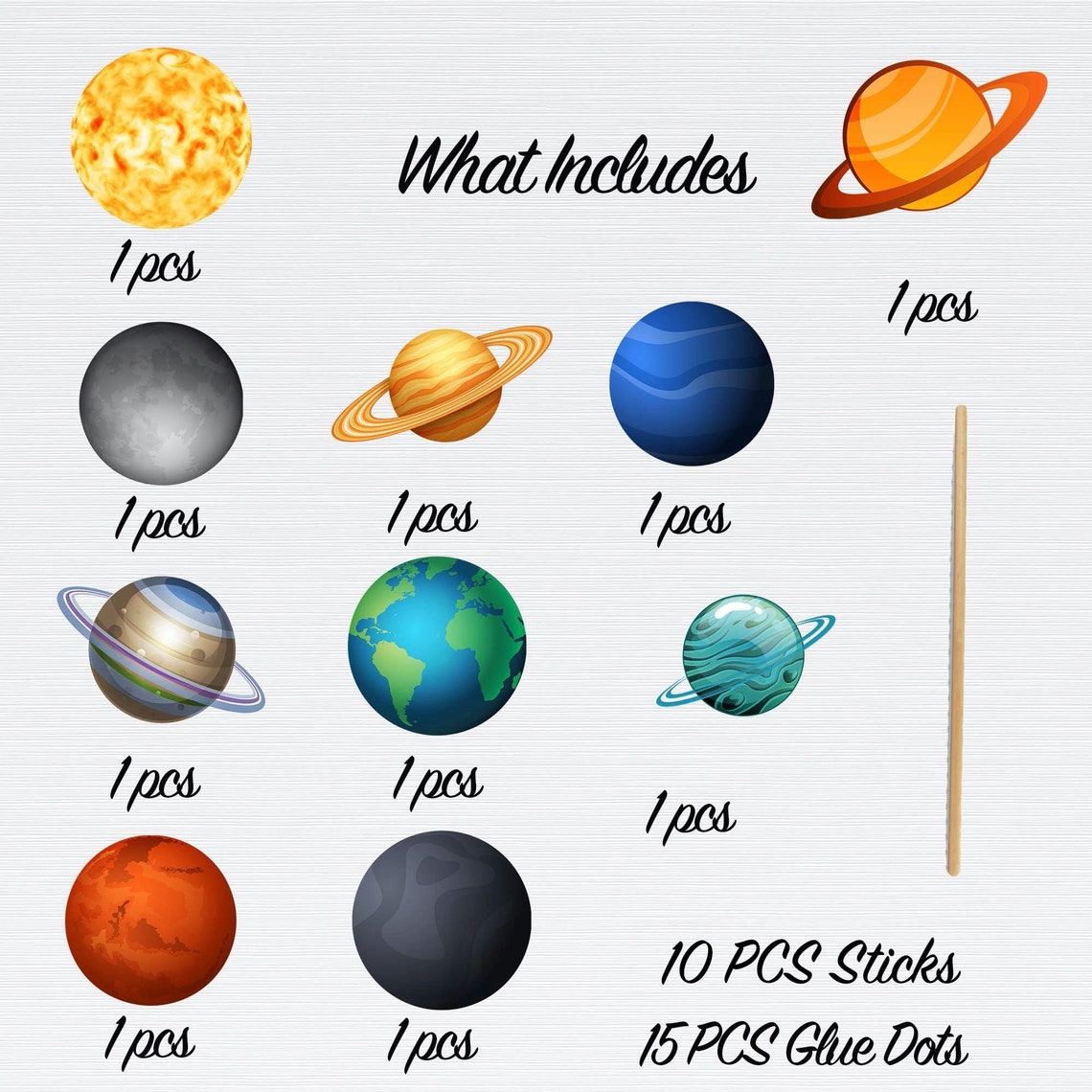 10 PCS Solar System Cupcake Toppers for Kids Galaxy Birthday | Etsy