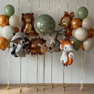 Woodland Animals Balloon Set - Forest Animals for Baby Shower and ...