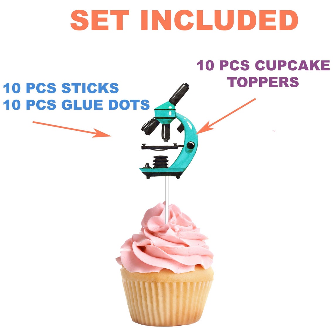 Science Cupcake Toppers Science Lab Party Supplies for | Etsy