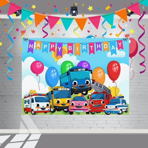 5x3ft Physical Buses Backdrop for Birthday 1st Birthday | Etsy
