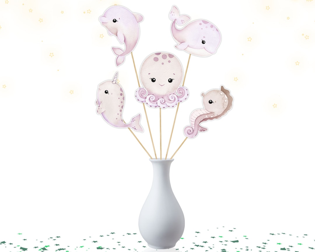 Set of 5 Cute Under the Sea Centerpieces for Baby Shower and Birthday ...