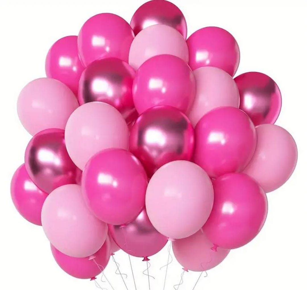 Luxurious Pink Party Balloon Set - 50 Pcs Mixed Sizes for Celebrations ...