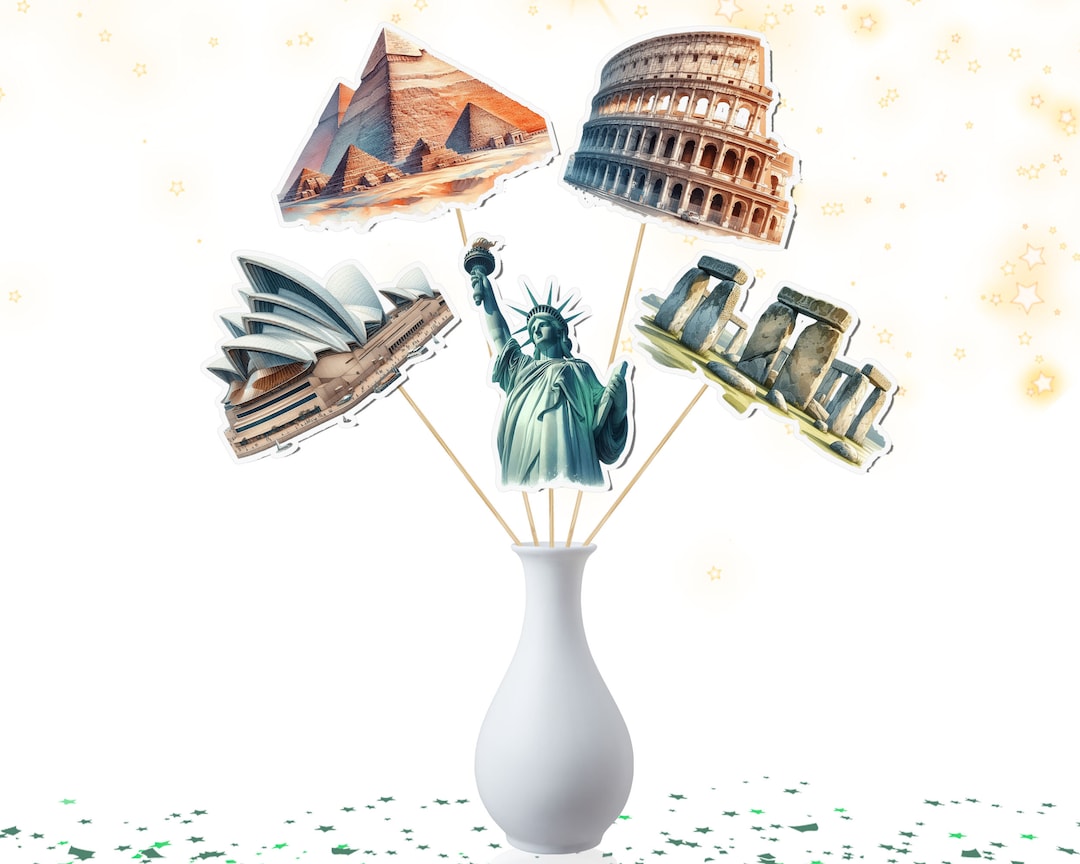 World Landmarks-themed Party Centerpiece – 5 PCS Set for Travel or ...
