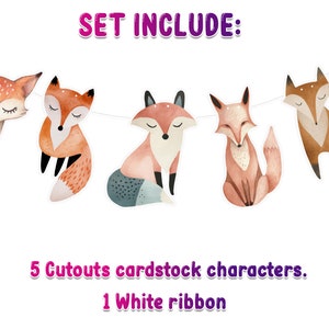 Boho Fox Birthday Decorations Banner Boho Woodland Foxes Party Supplies ...