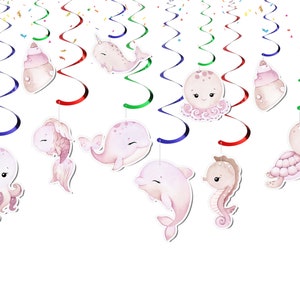 10 Pcs Pink Under the Sea Streamers Set - Ideal for Enchanting Baby ...