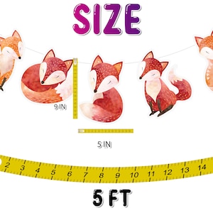 Boho Fox Birthday Decorations Banner Boho Woodland Foxes Party Supplies ...