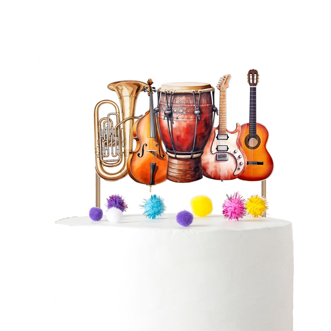 Musical Instruments Cake Topper - Etsy