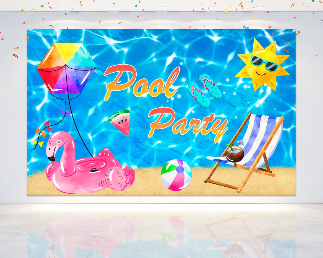 5x3ft Pool Party Backdrop for Birthday Party Decoration. Summer ...