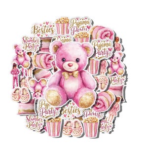 Slumber Party Sticker Set Cute Sleepover & Best Friends Stickers 20 ...