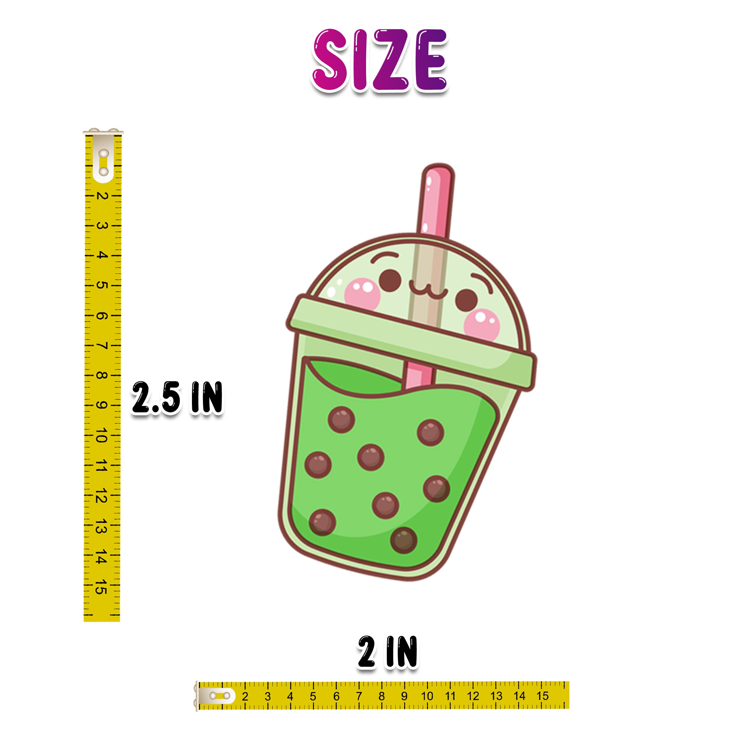 25 Boba Tea Stickers Pack - Cute and Colorful Vinyl Decals for Laptops ...
