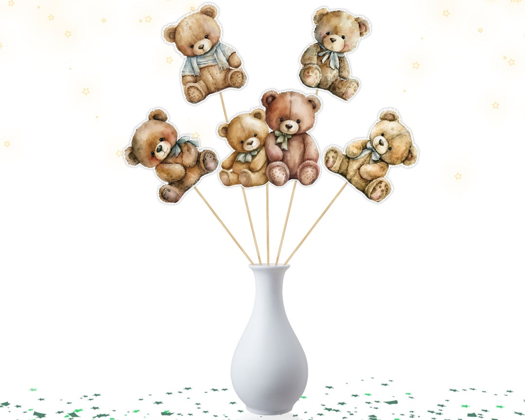 Set of 5 Bear Centerpieces for Baby Shower and Birthday - Woodland ...