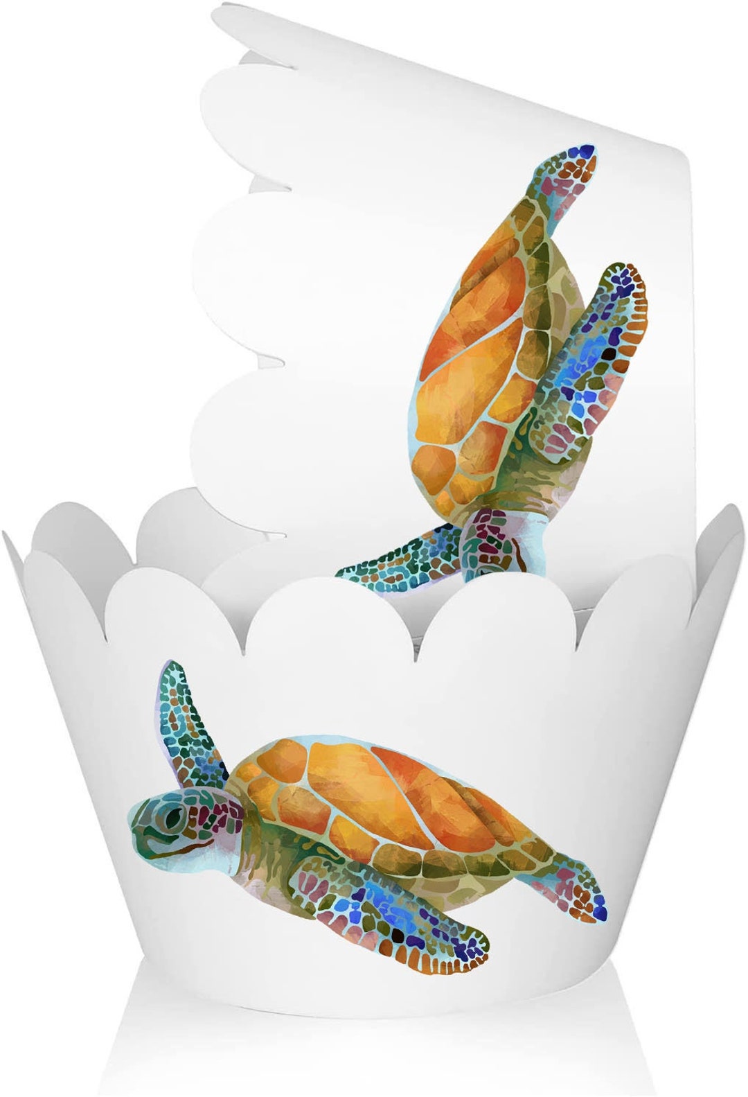 10 Pcs Turtle Cupcake Wrappers | Under the Sea Cupcake Cups for ...