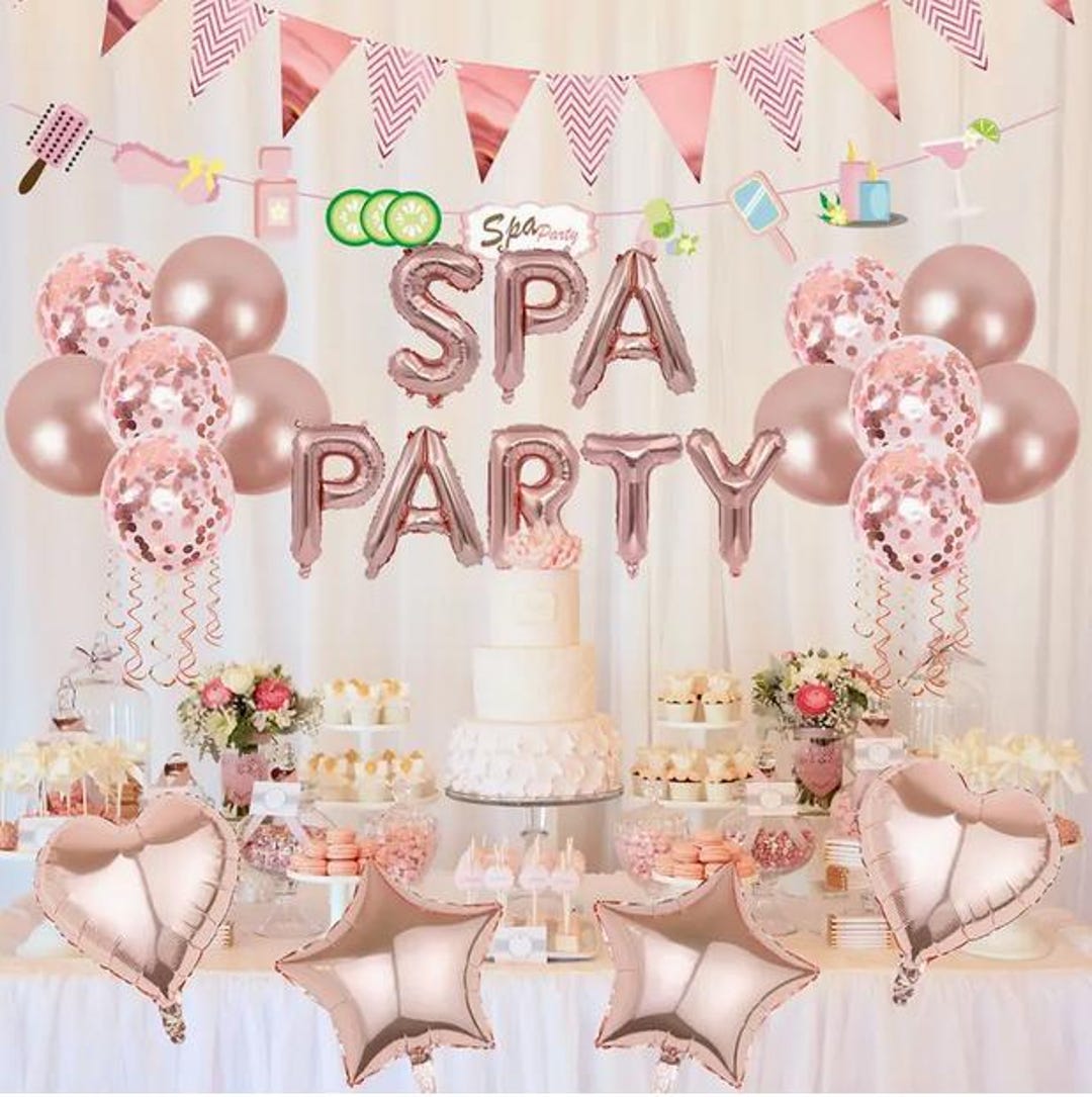 37pcs Rose Gold Spa Party Balloon Set Banners & Decor - Etsy