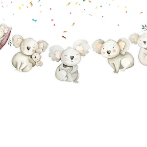 Koala Animals Birthday Banner Cute Koala Eucalyptus Party Supplies Baby ...