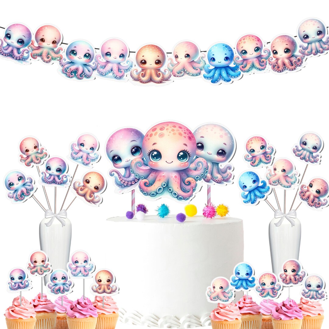 Octopus Party Decor Set - Underwater Fun for Birthdays & Baby Showers ...