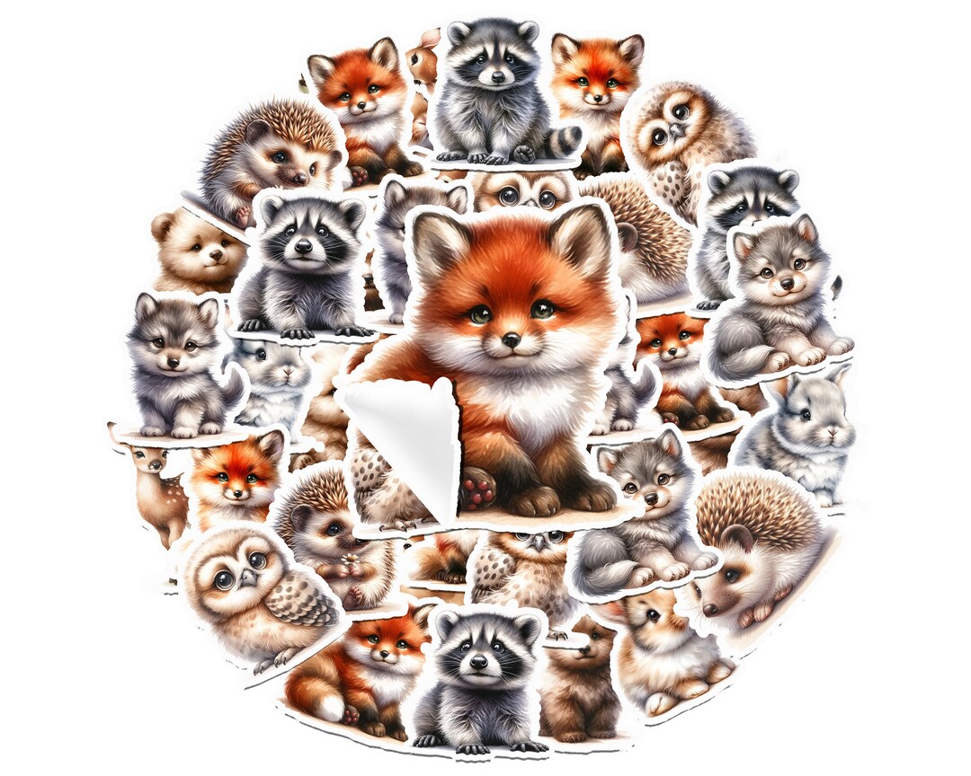 Woodland Animals Stickers Set of 25 - Enchanting Forest Creature Decals ...