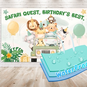 Enchanting Safari Quest - Jungle Animals Birthday Backdrop 5x3 FT for ...