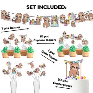 Sloth Party Decor Set - Relax and Celebrate With Laid-back Fun for ...